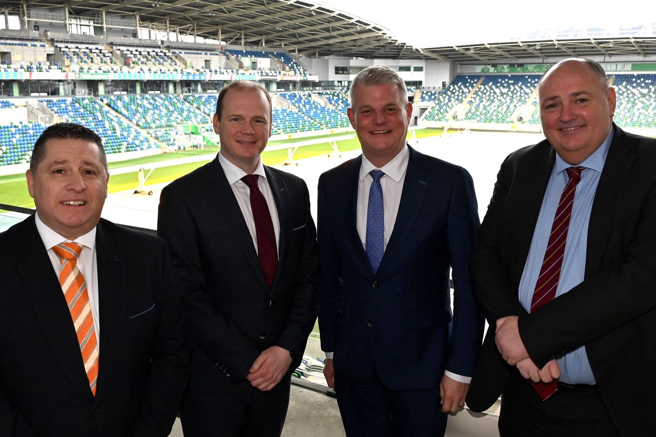 UK Sports Minister Stuart Andrew visits Irish League grounds as Gordon ...
