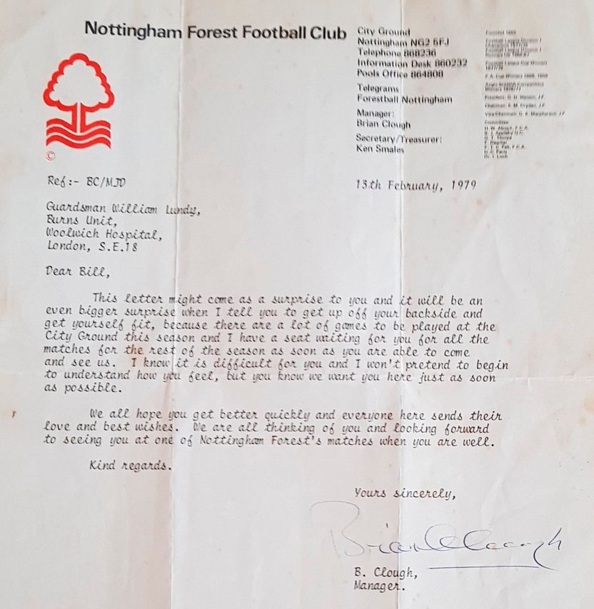 Manager Brian Clough told former soldier and Forest fan to ‘get up off ...