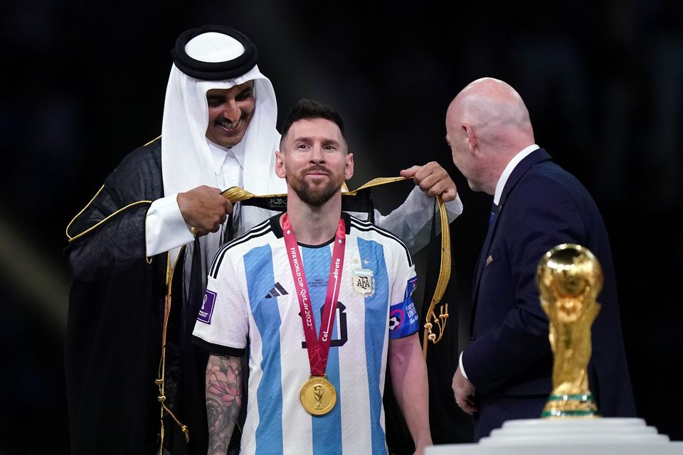 Messi given traditional robe to lift World Cup as ‘mark of honour’ from ...
