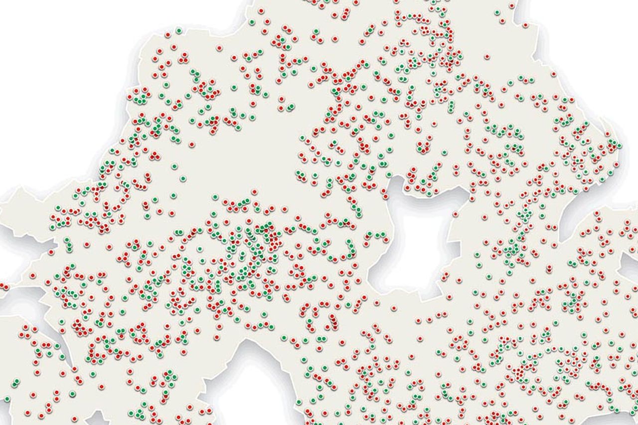 Wind farms: Map reveals how they've swarmed across Northern Ireland in ...