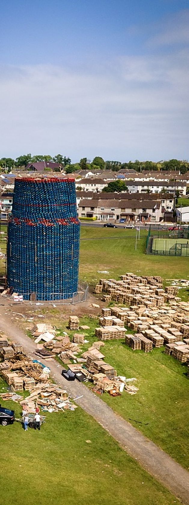 Watch: Drone footage shows huge bonfire world record attempt in Larne ...