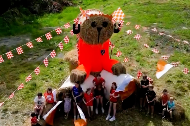 Armagh fans get ready for All-Ireland final with giant hay-bale bear ...